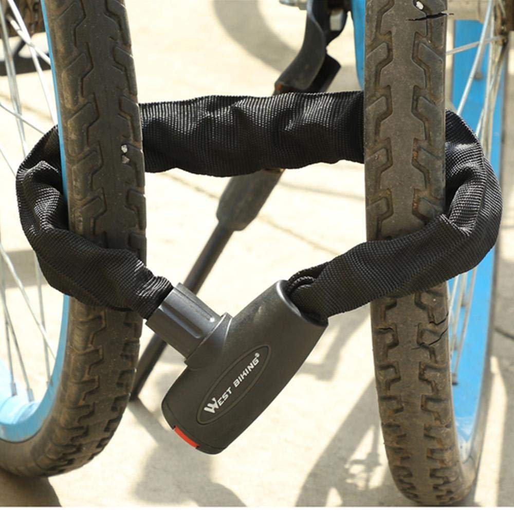RUKDA Bicycle Lock Bicycle Lock Steel Anti-Theft Security Reinforced Bike Lock Chain Motorcycle Cycling Chain Lock with Key Bike Lock