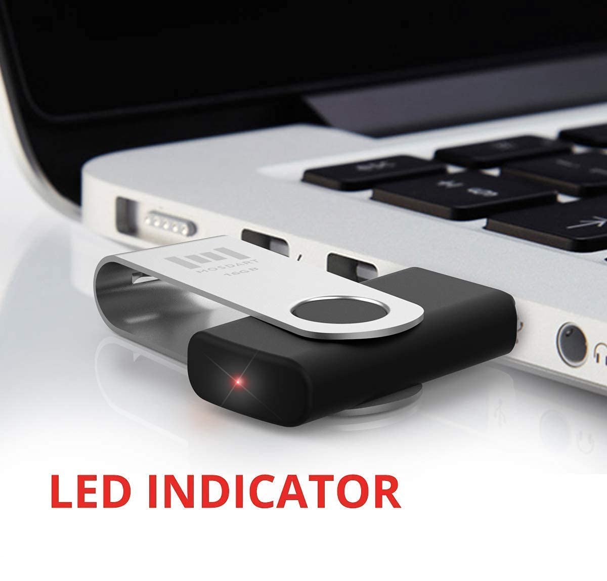 MOSDART 20 Pack 16GB USB2.0 Flash Drive, Includes 10 Pcs Red Color and 10 Pcs Black Color Pen Drive