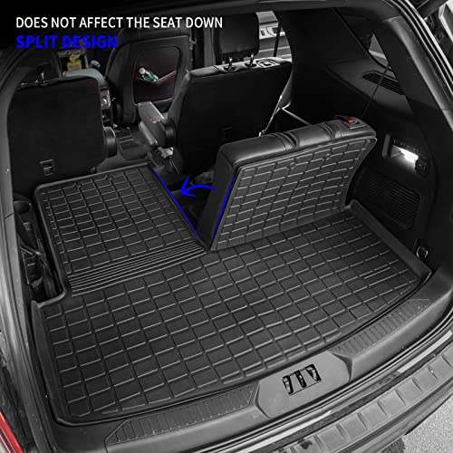 Rongtaod Cargo Mat Compatible with 2020-2024 Ford Explorer 6&7 Passenger Cargo Liner Trunk Mat Back Seat Cover Protector 2023 Explorer Accessories (Trunk Mat with Backrest Mat)