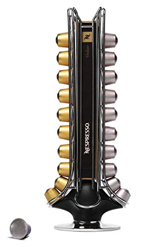 Prepara Espresso and Coffee Pods Holder and Carousel Storage Organizer for 50 Capsules, Spins 360-degrees, Small, Black, 1 Count (Pack of 1)