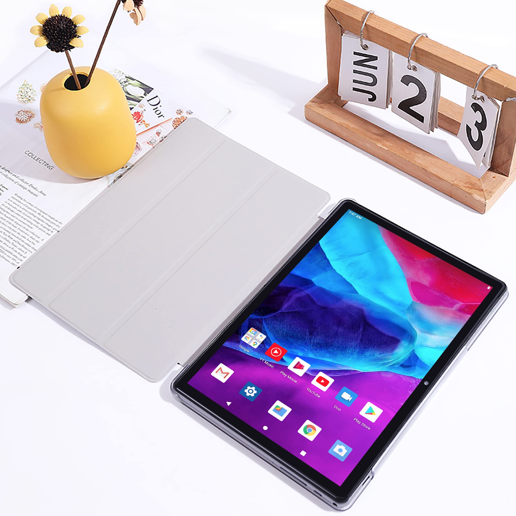 Tablet 10 inch, Tablets Android 11, Octa-Core Tablets, 3GB RAM+32GB ROM, Google Certificated Wi-Fi Tablets,2.5D G+G, Dual Camera,Include Tablet Leather Case - Black