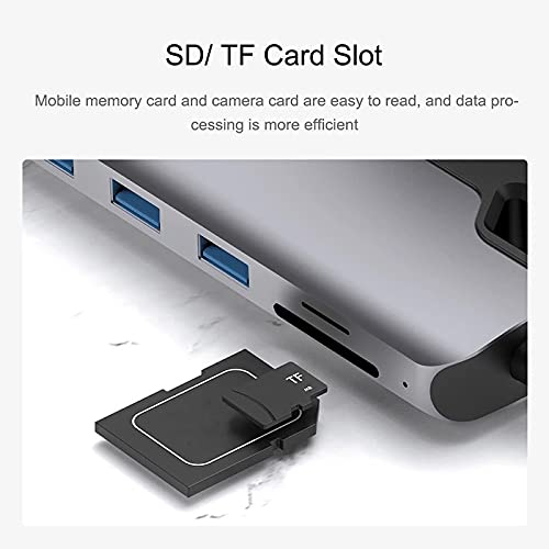 ZSEDP USB C HUB TypeC to USB 3.0 HUB -compatibe VGA Adapter 3 Dock 3.5mm Audio RJ45 Adapter
