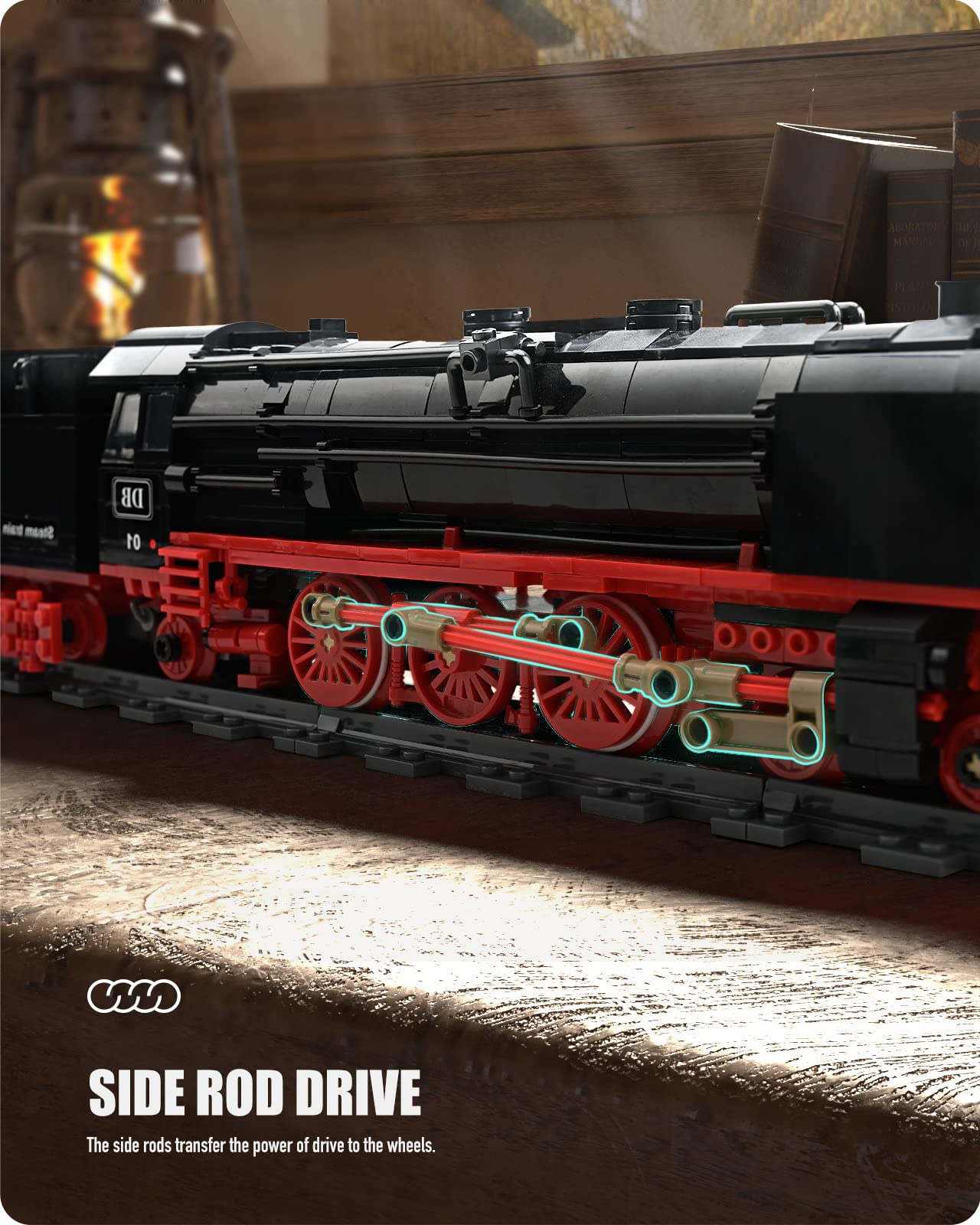 Nifeliz BR01 Steam Train Building Kit and Engineering Toy, Collectible Steam Locomotive Display Set, Train Set with Train Tracks, Top Present for Train Lovers (1173 PCS)