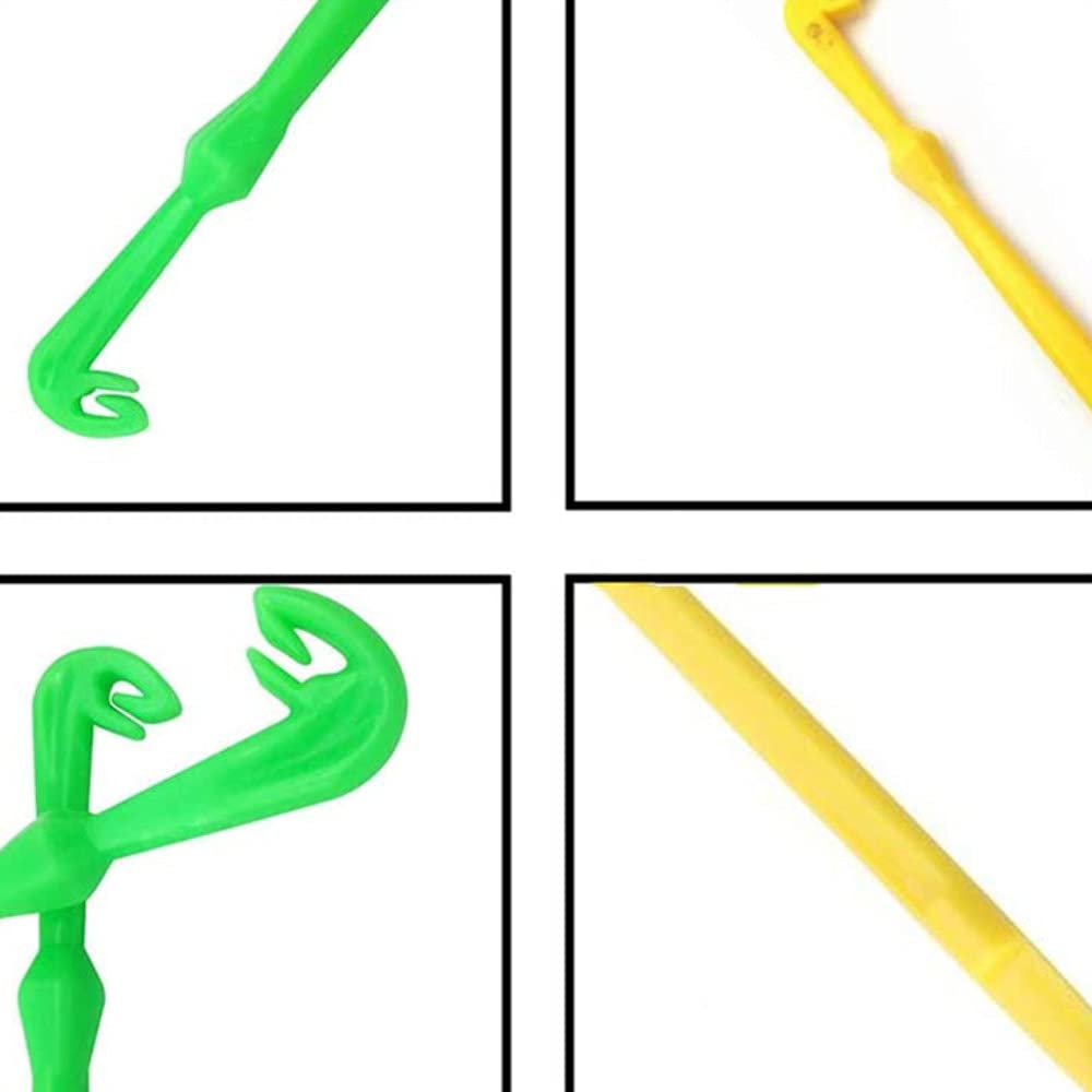 MXXiiv 4 Pcs Easy Hook Loop Tyer Disgorger Tool Fishing Unhooking Disgorger Plastic Hook Disgorger Set Tie Fast Knot Tying Tool for Fly Fishing, Yellow and Green