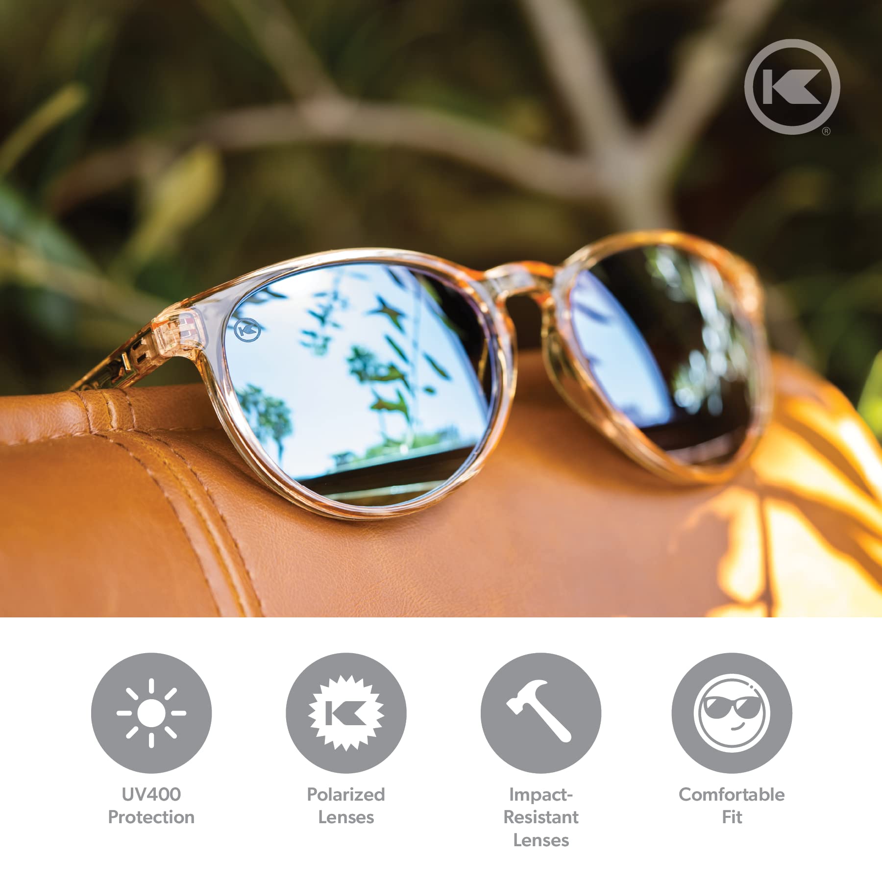 Knockaround Mai Tais Polarized Sunglasses for Women & Men - Impact Resistant Lenses & Full UV400 Protection, Tortoise Shell Frames/Brown Lenses