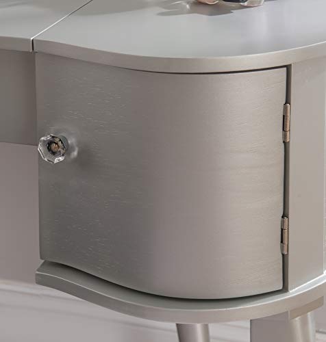Linon Paloma Vanity Set, 30" x 40.5" x 19.25", Silver