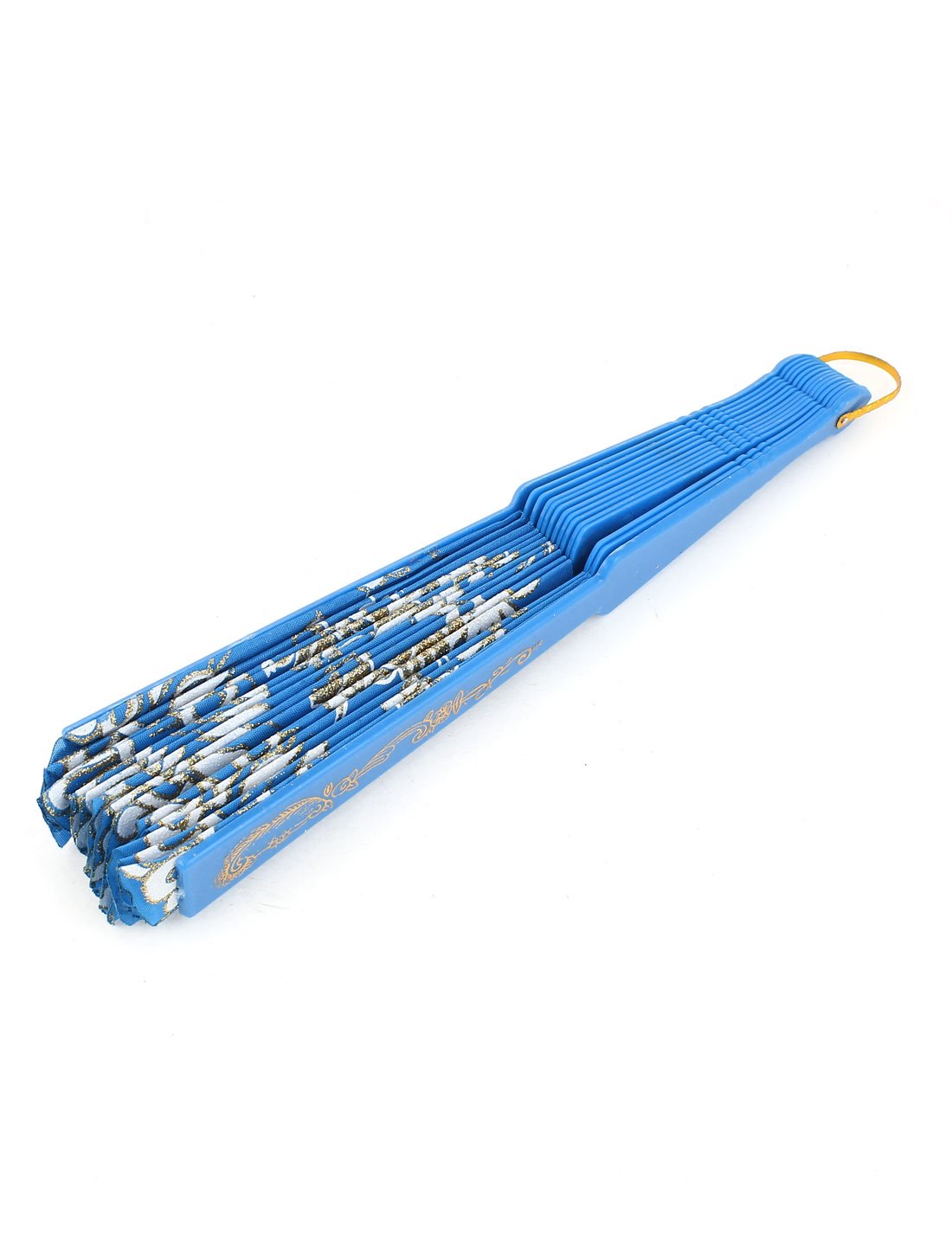Qtqgoitem U Ring Hanger Glitter Powder Flower Pattern Folding Hand Fan Sky Blue (model: c8d d32 712 a5b e1b)