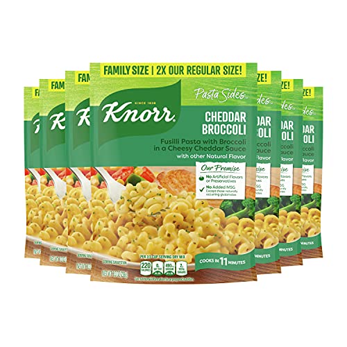 Knorr Pasta Sides For a Tasty Pasta Side Dish Cheddar Broccoli Family Pack No Artificial Flavors or Preservatives 8.6 oz, 7 Count