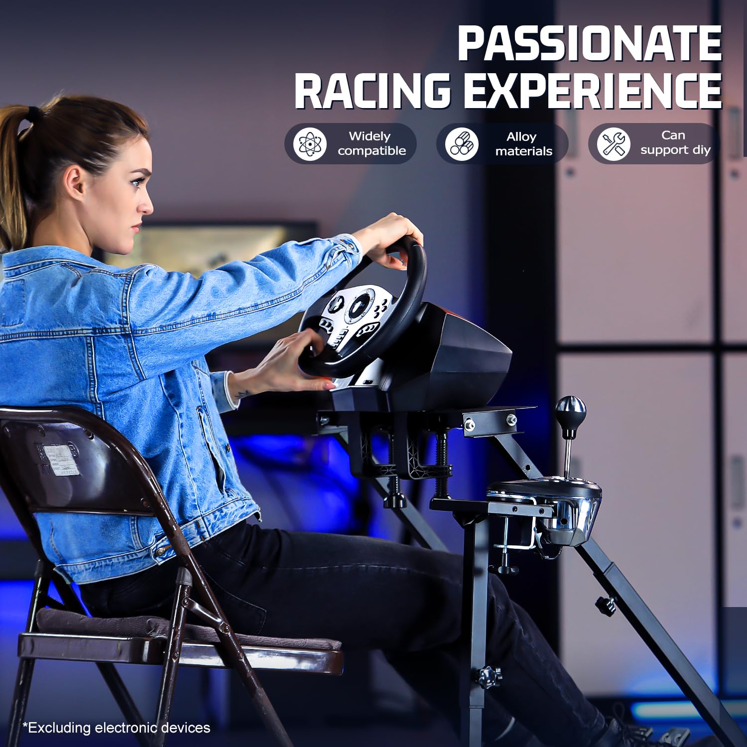 Marada G920 Racing Steering Wheel Stand with Shifter Mount Fit for Thrustmaster, PXN, Logitech G29, G923 Height Adjustable Sim Frame Wheel & Pedal & Gear Lever NOT Included(Only Stand)
