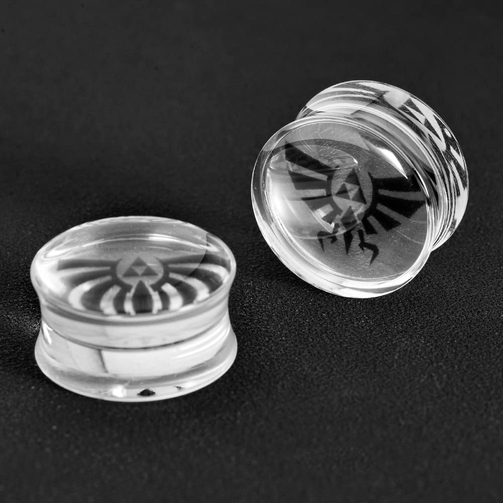 POBAISITER 2 PCS Ear Gauges Resin Acrylic Transparent Stretching Tunnels Expanders Body Piercing Jewelry
