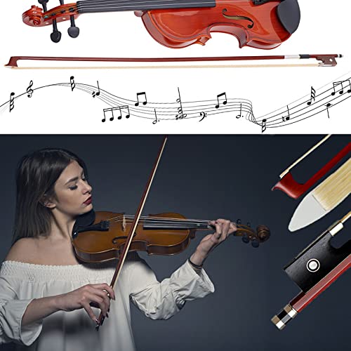 Performance Grade Excellent Tone Violin Bow 4/4 Full Size Eight corners with free rosin and Clean Microfiber Cloths,Natural Mongolian Male Horsehair