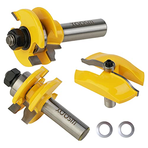 WSOOX 3 PCS Router Bit Set, Raised Panel Cabinet Door Making Router Bit Set, Ogee Rail and Stile Router Bit Set, Professional Carbide Milling Cutters for Woodworking (1/2-Inch Shank)