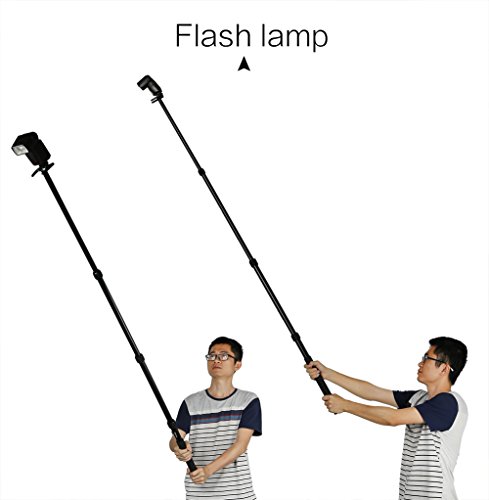 Koolertron Portable Mic Boom Pole Arm 4 Section Stretchable Padded Handheld Telescopic Aluminum Adjustable with Easy Twist Locks and Padded Handle for Professional Shotgun Microphones Fish Pole exte
