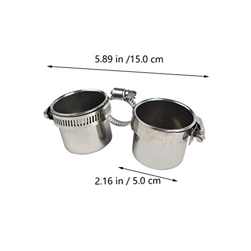 Zerodeko 1pc Parrot Food Cup Bird Cages for Parakeets Parrot Water Bowl Bird Feeder for cage Crate pet Accessories Parrot Feeder Container Drinking Fountain Stainless Steel Feeding Machine