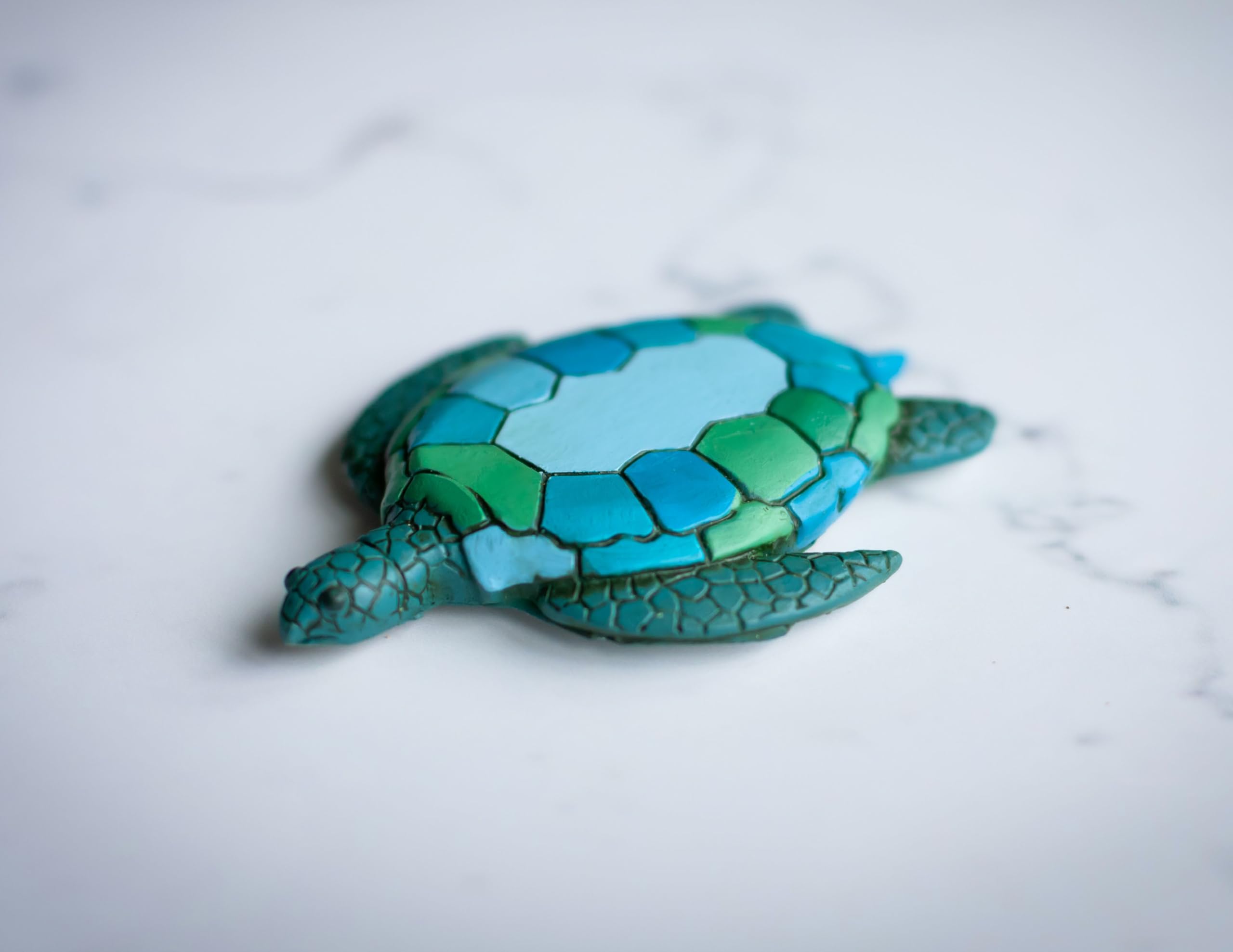 Puerto Vallarta Mexico Souvenir Hand Painted Resin Refrigerator Magnet Sunset and Green Turtle Design 3-Inch Approximately