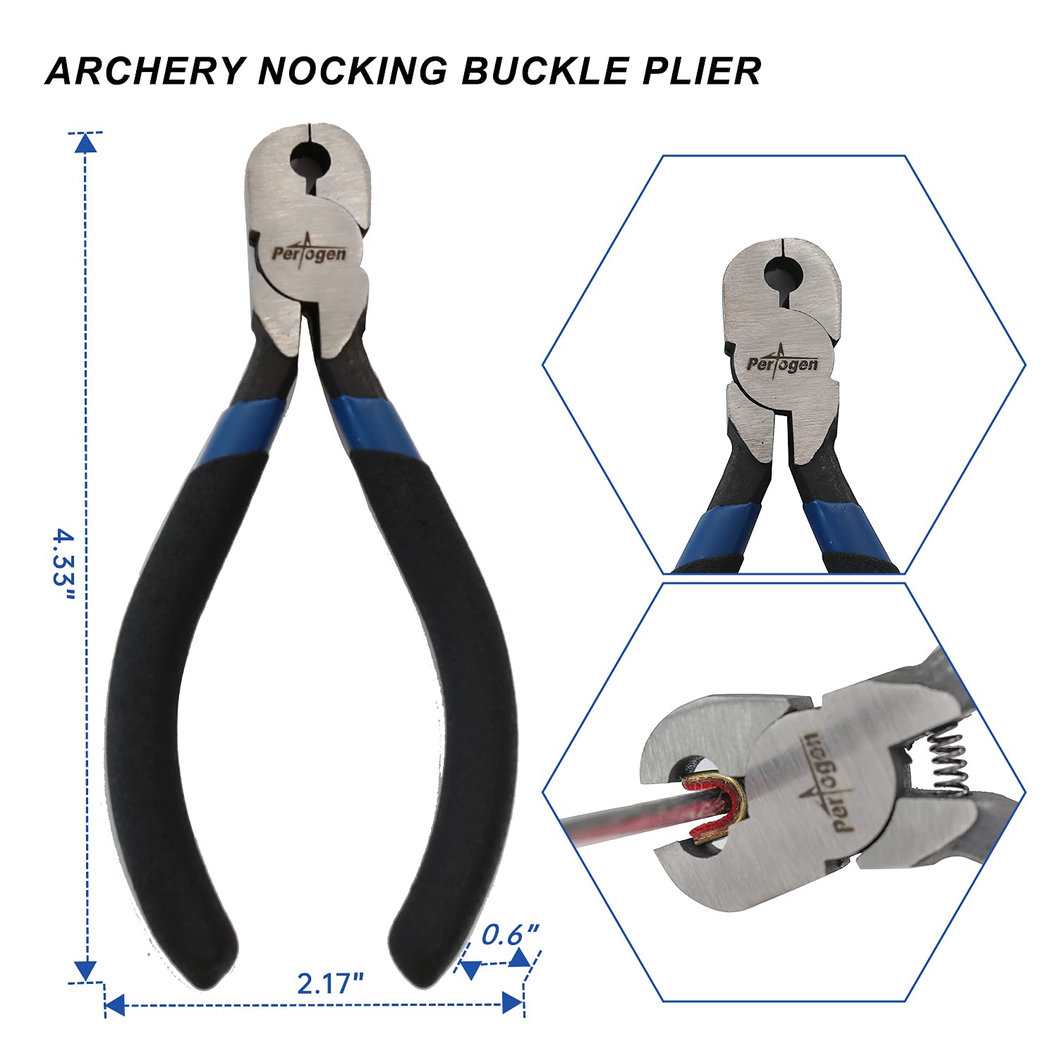 Perogen Archery Bow String Points Nock Pliers Set T Shape Arrow Bow Square Ruler Nocking Point Buckles for Recurve Bow