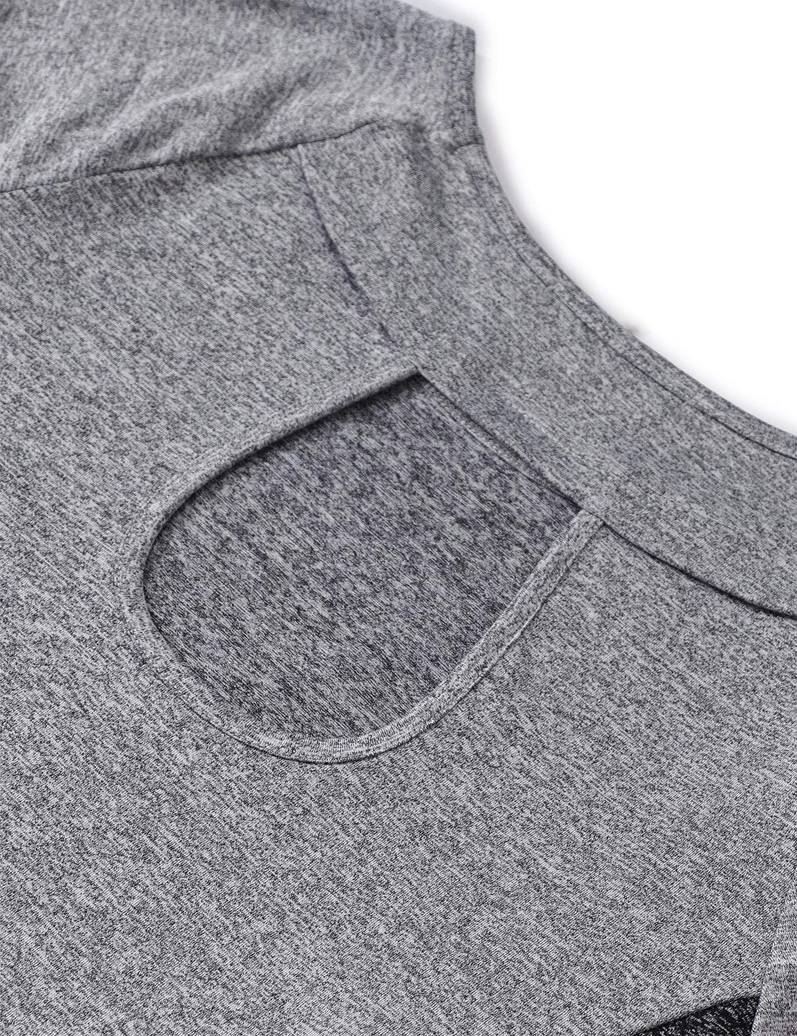 MISS FORTUNE Womens Exercise Tops Short Sleeved Moisture Wicking Atheltic T-shirt Plus Size Gym Shirts for Yoga Grey Pilates Clothes Medium