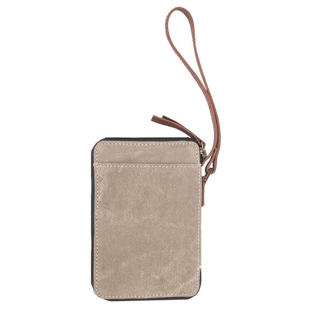Mona B. Vintage Recycled Upcycled Canvas Sunflower Collection with Vegan Leather Trim (Sunny Tote) (Wallet)