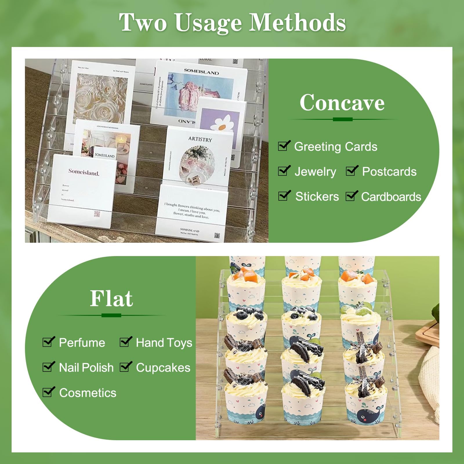 yuuzue 5 Tier Greeting Card Display Rack, Clear Acrylic Sticker Display Stand Greeting Card Holder Postcard Organizer for Vendors Retail Display Photo Stand for Counter Tabletop Display Supplies