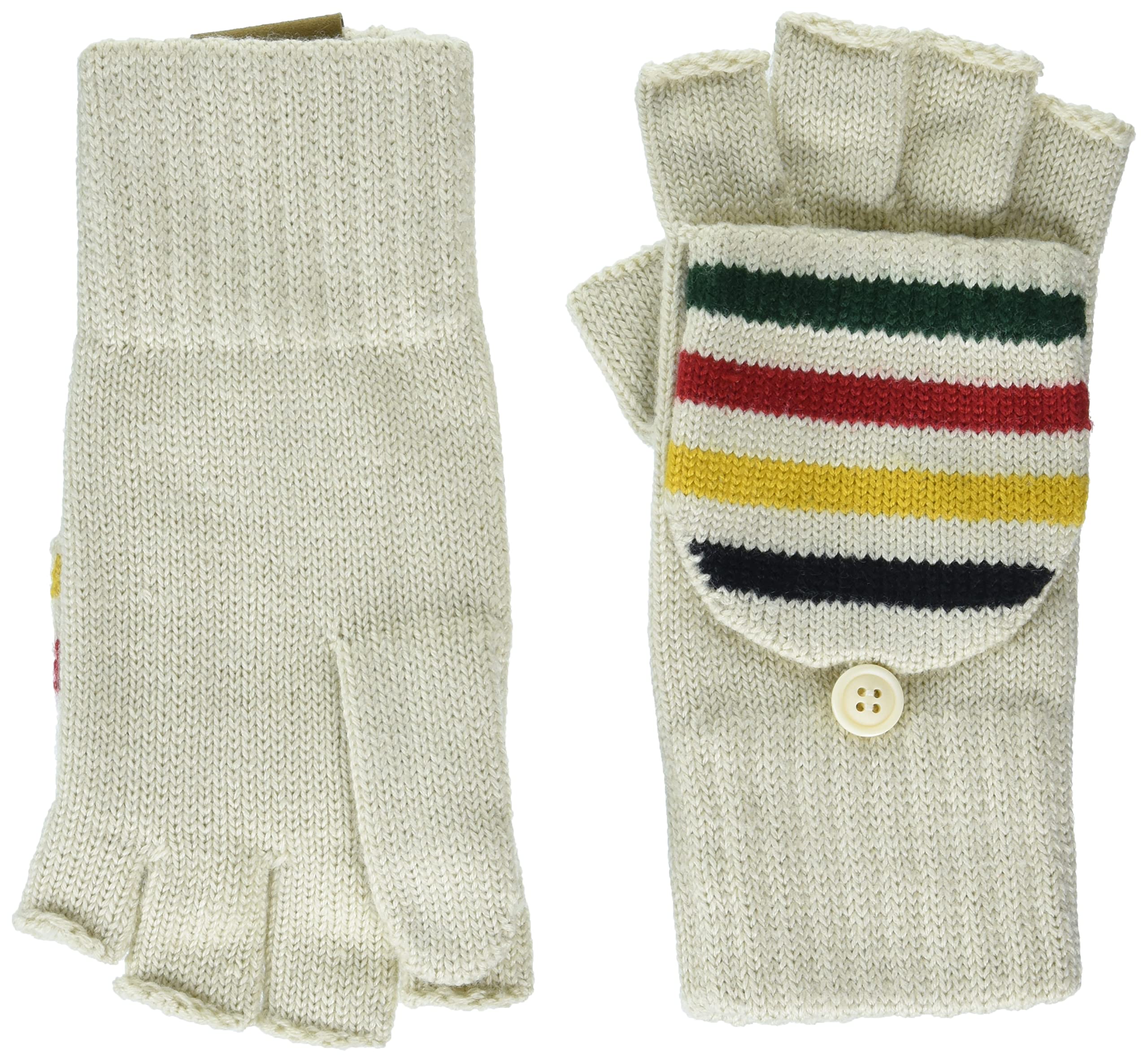 Pendleton Convertible Fingerless Mittens, Harding Taupe, L/XL