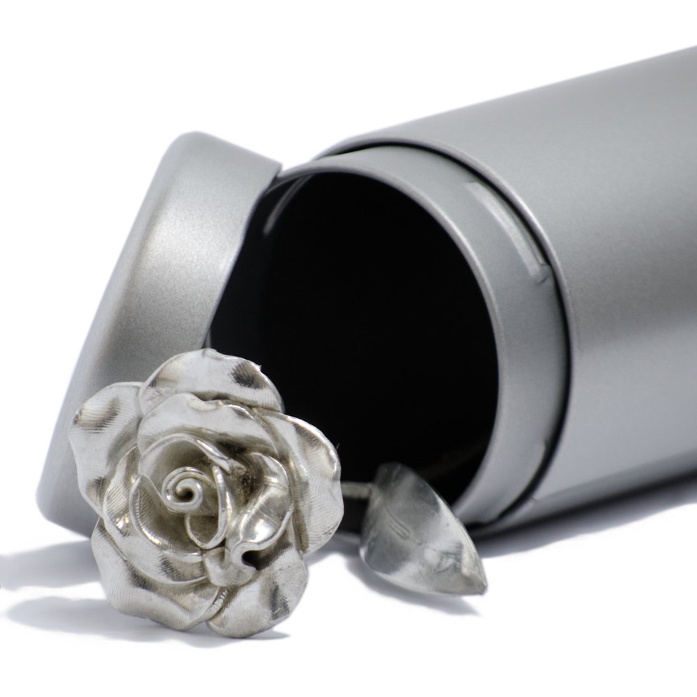 Tin Anniversary 10 Year Metal Rose - 100% Pure Casted Tin Wedding Anniversary