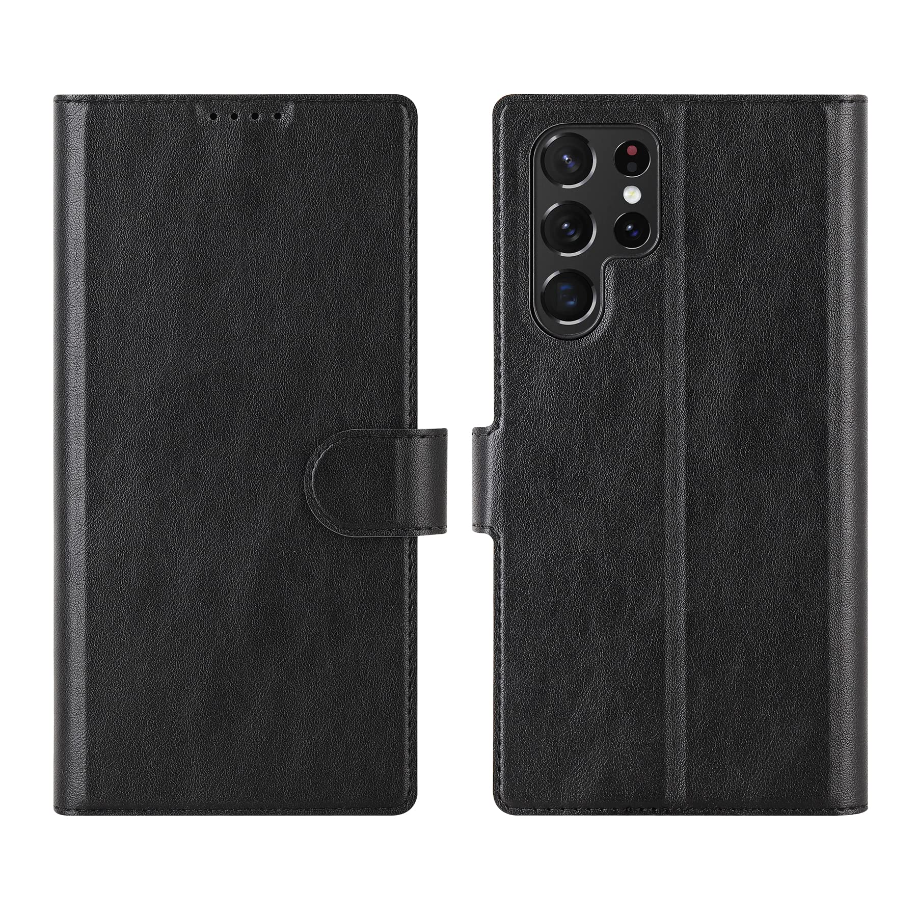 Paton Wallet Case for Samsung Galaxy S22 Ultra,PU Leather Galaxy S22 Ultra 5G Case with Card Holster Stand Magnetic Closure,Shockproof Fold Protective Phone Case for Samsung Galaxy S22 Ultra (Black)