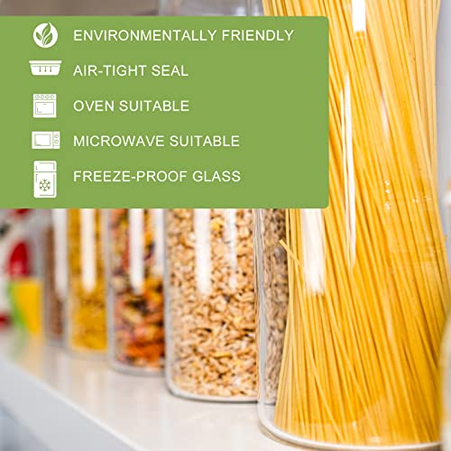 LIBWYS Pantry Glass Storage Jars with Bamboo Lids Set of 6, 202oz Airtight Food Containers Kitchen Storage Jars - Dishwasher Safe (6pack)