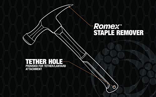 Southwire Bmeh-18 Heavy Duty Romex Electrician's Hammer; Romex Staple Remover; Tether Hole For Safety; 18 oz Head with Smooth Face; Heavy Duty Drop Forged Steel -65116740
