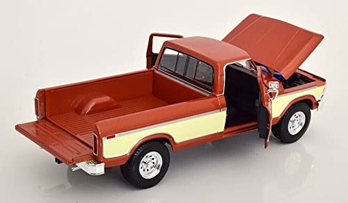Maisto - 1/18 Scale Model Compatible with Ford Replica Miniature Model Classic Vintage Collectible F150 Pick-up 1979 (Brown)