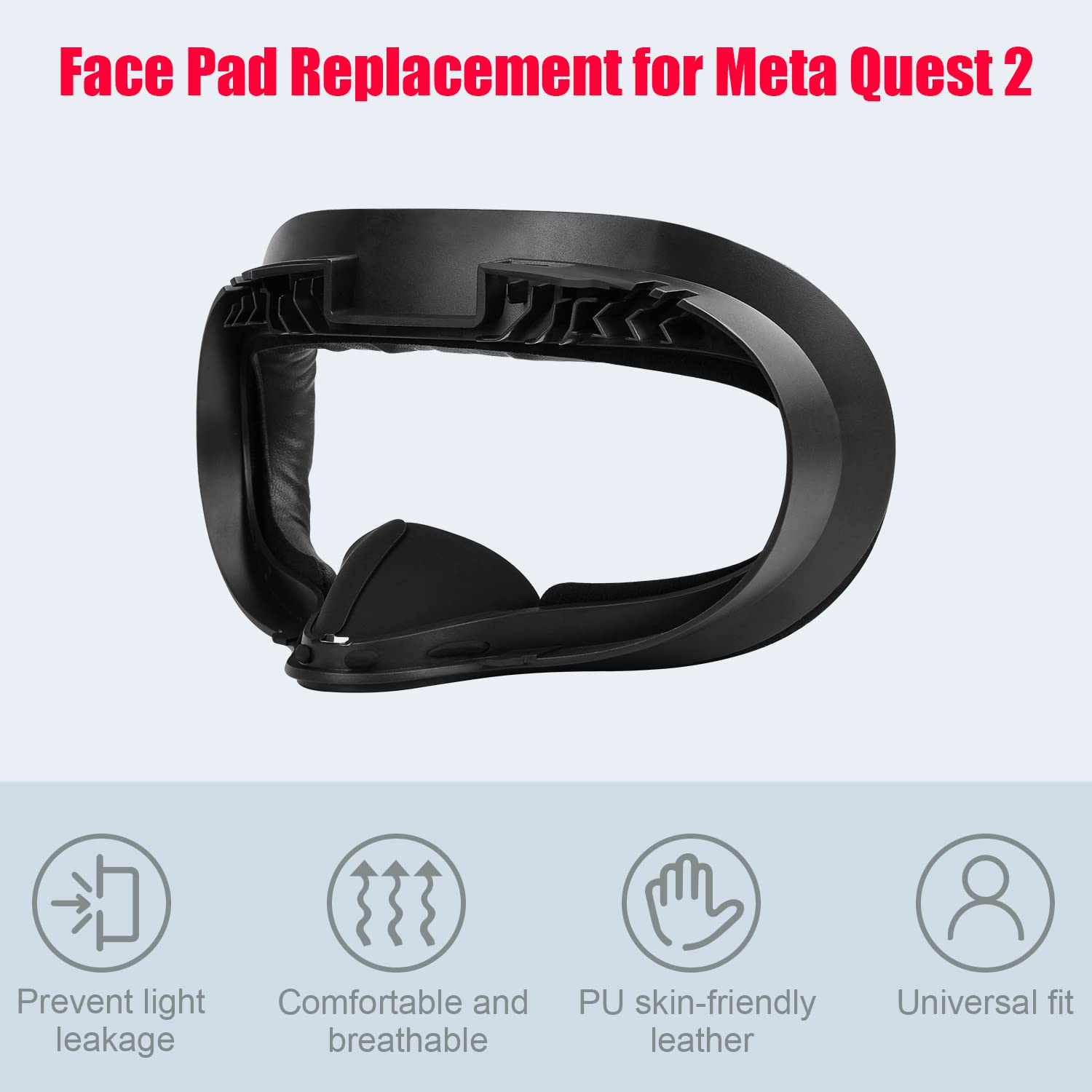TechKen VR Face Pad for Oculus Quest 2 and Comfort Headstrap with 8000mAh Battery Pack