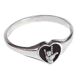 LDS 0.925 Sterling Silver I Love You Sign Language Ring - LDS Ring, Sign Language Ring