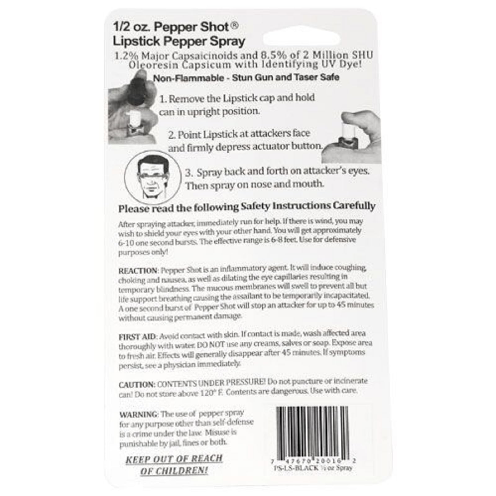 Lipstick Pepper Spray - Black