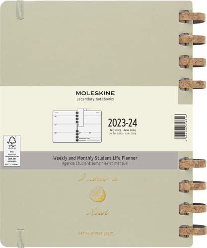 Moleskine 2024 Spiral Academic Planner, 12M, Extra Large, Crush Kiwi, Hard Cover (7.5 x 10)