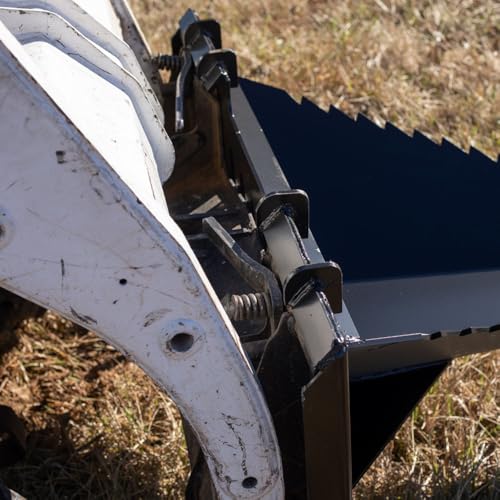Titan Attachments Economy Series Stump Bucket Tree Scoop Digger, Universal Skid Steer Quick Tach, Serrated Leading Edge, Ideal for Light Duty Ripping Roots, Removing Smaller Tree Stumps