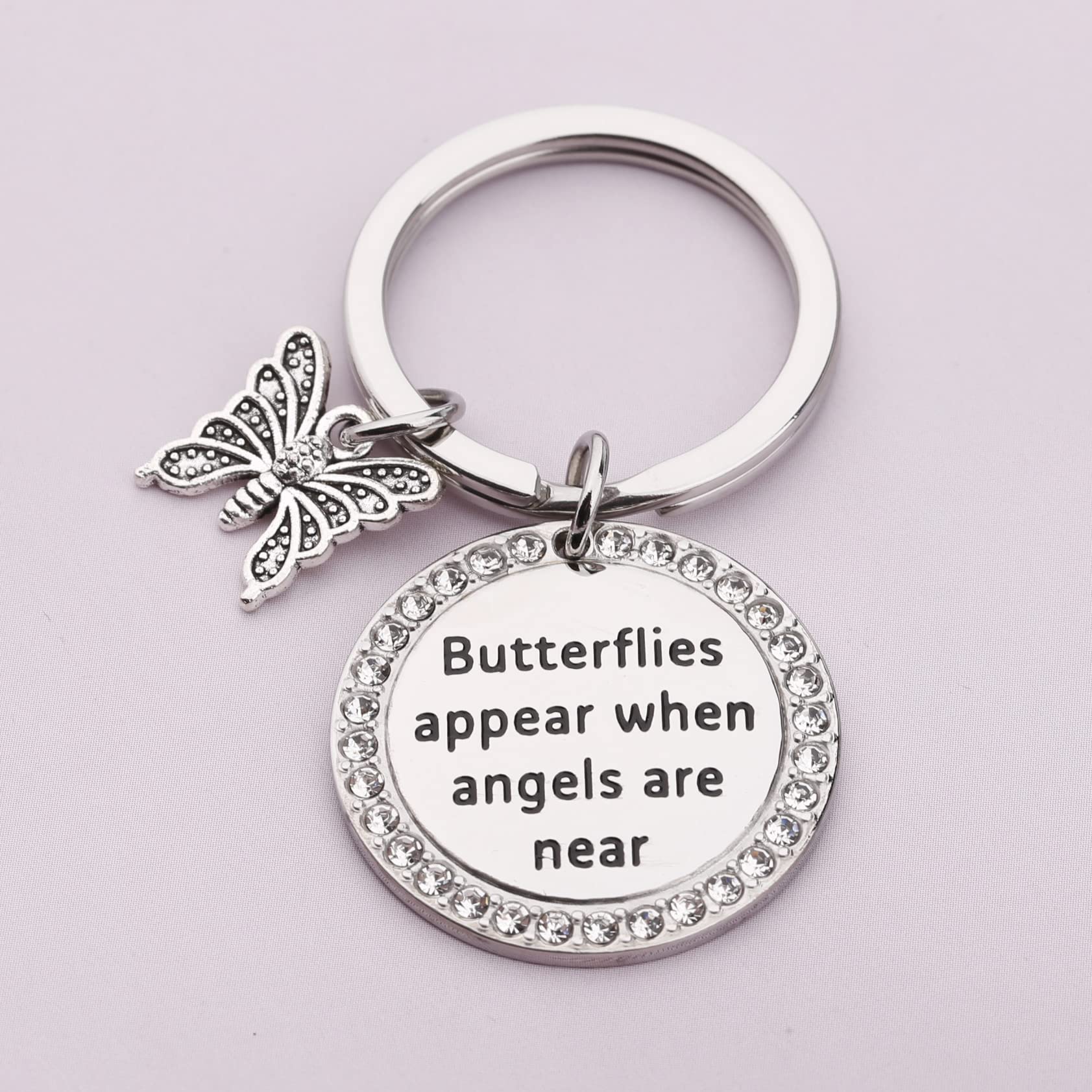 MTYCTWED Butterfly Gift Butterfly Memorial Keychain Butterfly Lover Gift Butterflies Appear When Angels are Near (Butterfly KS)