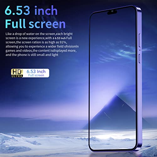 TUORE Big Screen Smartphone, Rear Front Camera 2.0GHz 2 Card 2 Standby Amazing Clarity 3G Smartphone 3500mAh Battery Fast Positioning 100-240V for Daily Use (Blue)