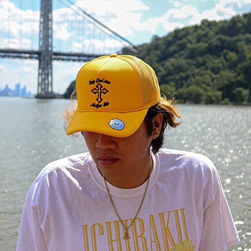 MU:KA: Foam Front Rope Trucker Hats Women Men Streetwear Trucker Hat Mesh Back Baseball Cap Adjustable Snapback (Only God (Black))