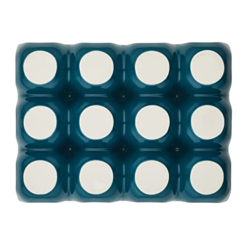 Rachael Ray Solid Glaze Ceramics Egg Tray/Holder, 12 Cup, Teal