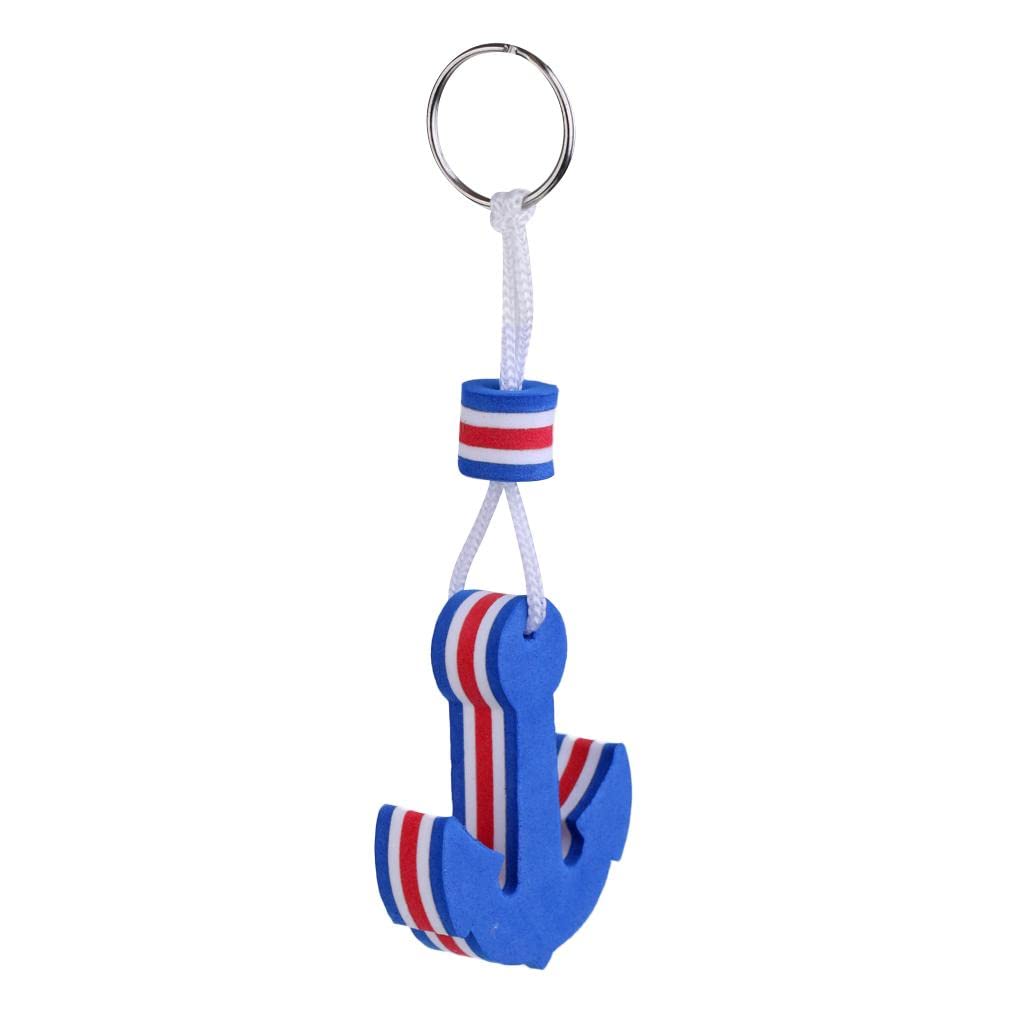 Menolana Various Yachting Boating Sailing Floating Key Chain Anchor,Rudder,Surfboard, Blue Anchor