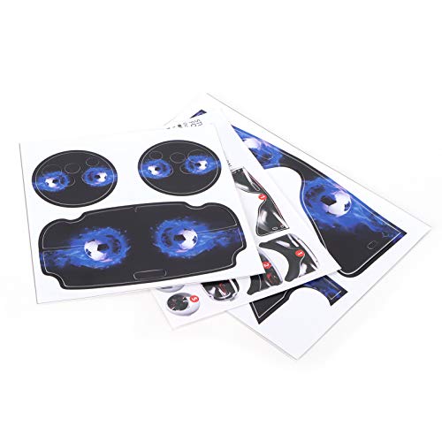 Mxzzand Wearproof, VR Glasses Protective Sticker, Stickers and Wiping Cloth, VR Headset Stickers, Durable, Scrapesproof, Anti‑Pollution,for Oculus Quest 2(Blue Flame Football)