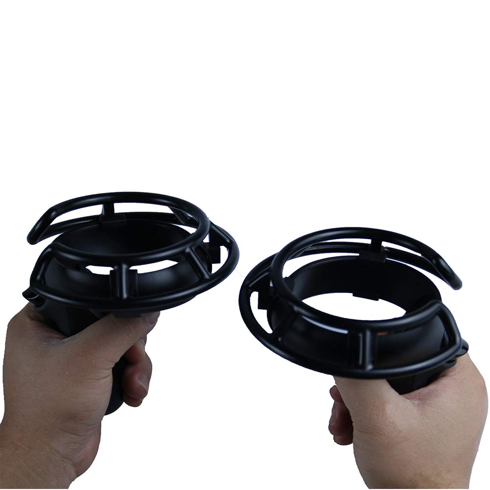 MASiKEN Touch Controller Grip Accessories & Protective Cages Stand for Oculus Quest 2 /Rift S, Premium Controllers Skin Cover, Gel Shell Silicone Collision Protector Ring (Black, Frame)