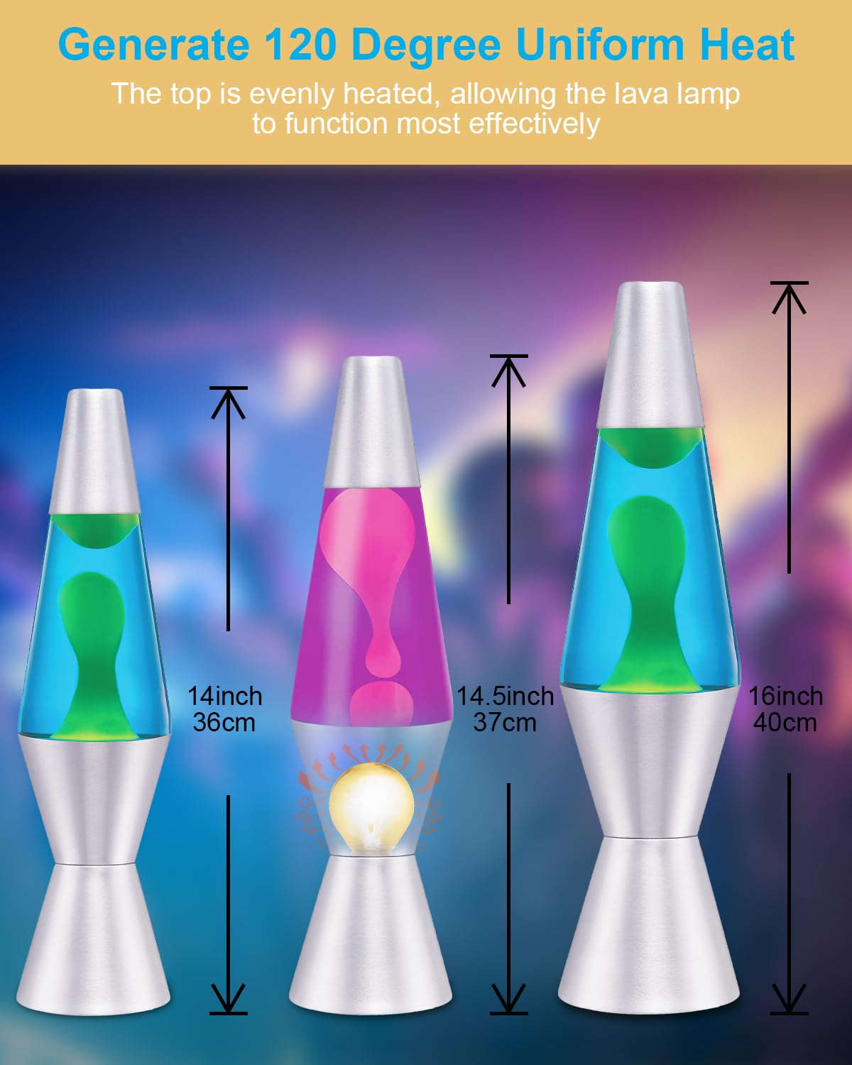 Lava Lamp Bulb 25 Watt, E17 Intermediate Base 6 Packs The Lava Original Replacement Bulb for 14.5-Inch Lava Lamp, Soft Warm White Glow, Long Life, High Temp Resistance, High-Output Heat S11 Bulb