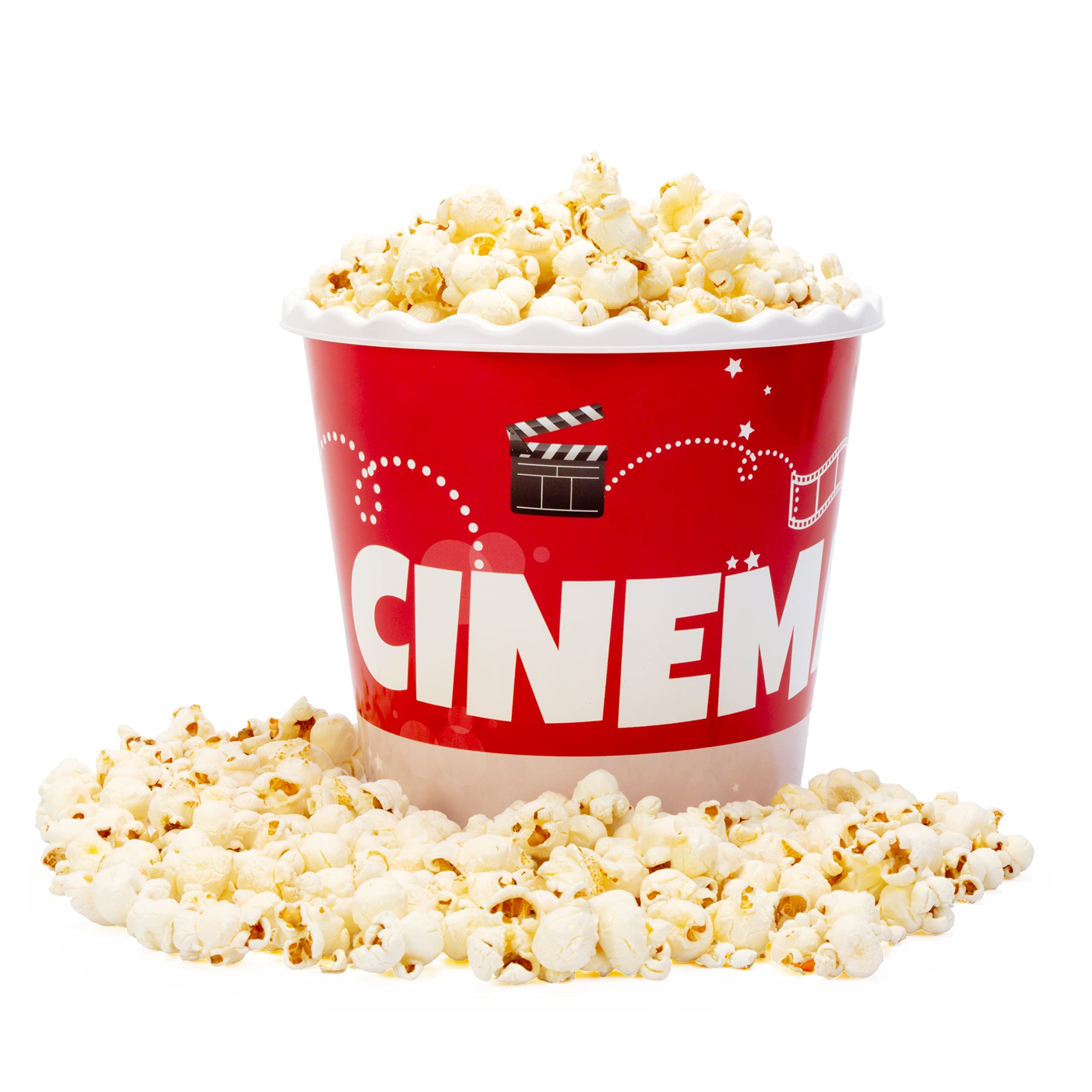 Retro Style Reusable Plastic Popcorn Containers/Popcorn Bowls Set for Movie Theater Night - Washable in The Dishwasher - (BPA Free-4 Pack) (Mix A)