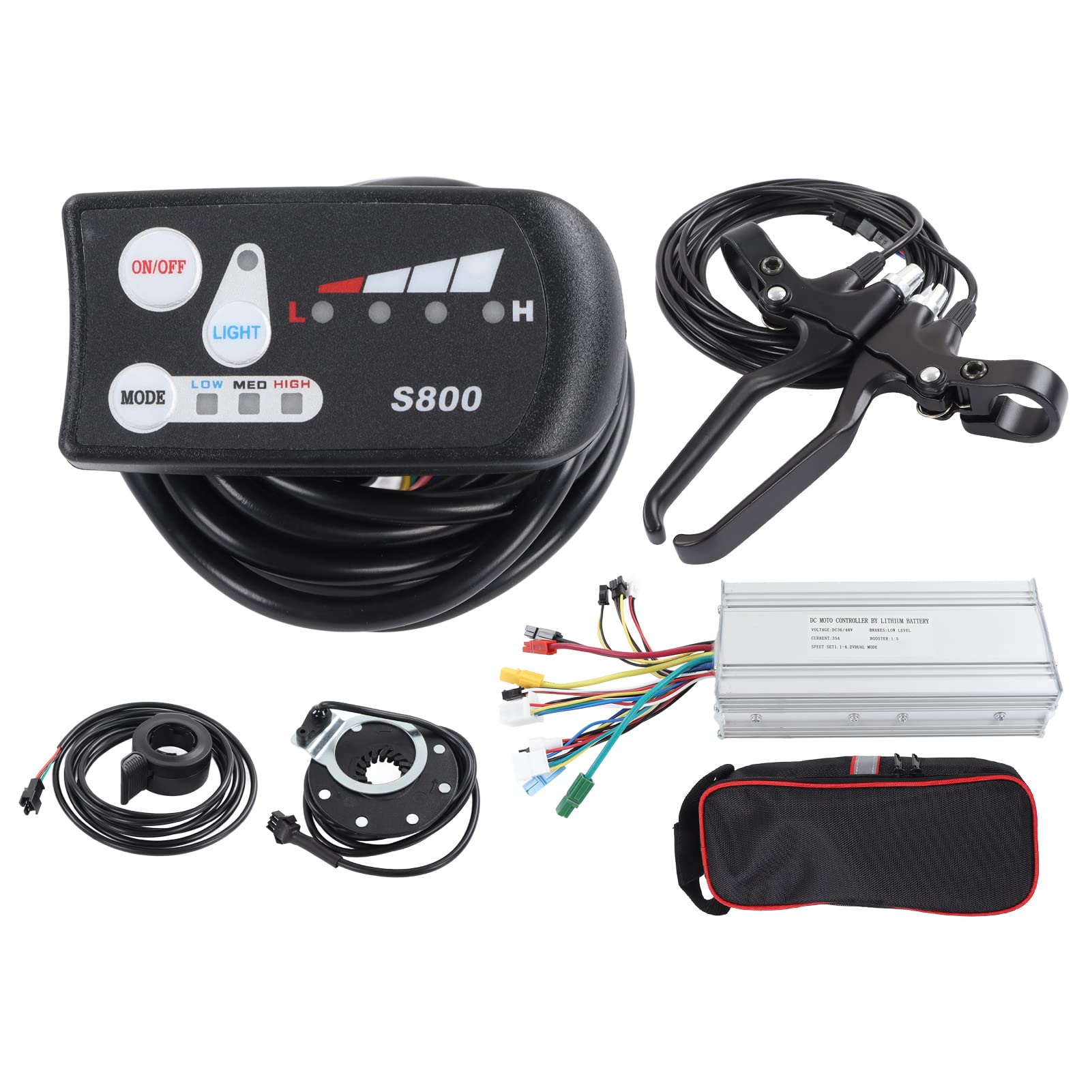 RiToEasysports Electric Conversion Kit, DC 36V 48V 35A Controller S800 Display Panel for 1500W Motor Electric Bike Scooters