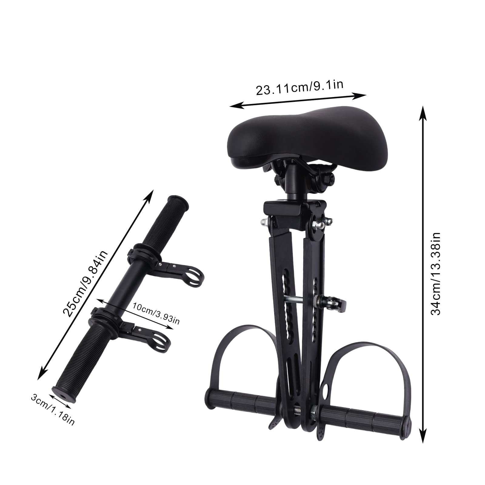 RibasuBB Kids Bike Seat & Handlebar Accessory Combo Pack - Complete Set Front Mounted Bicycle Seats for Children 3-6 Years (up to 220lbs) | Compatible with MTB, 30.00cm*16.00cm*10.00cm