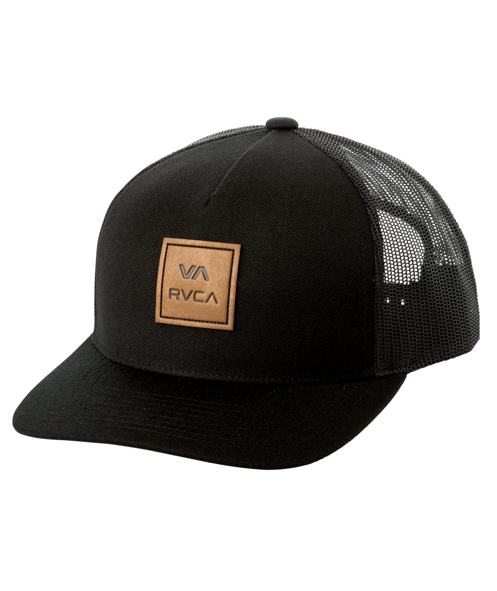 RVCA Men's Adjustable Snapback Brim Hat, Curved Trucker/Sand, One Size