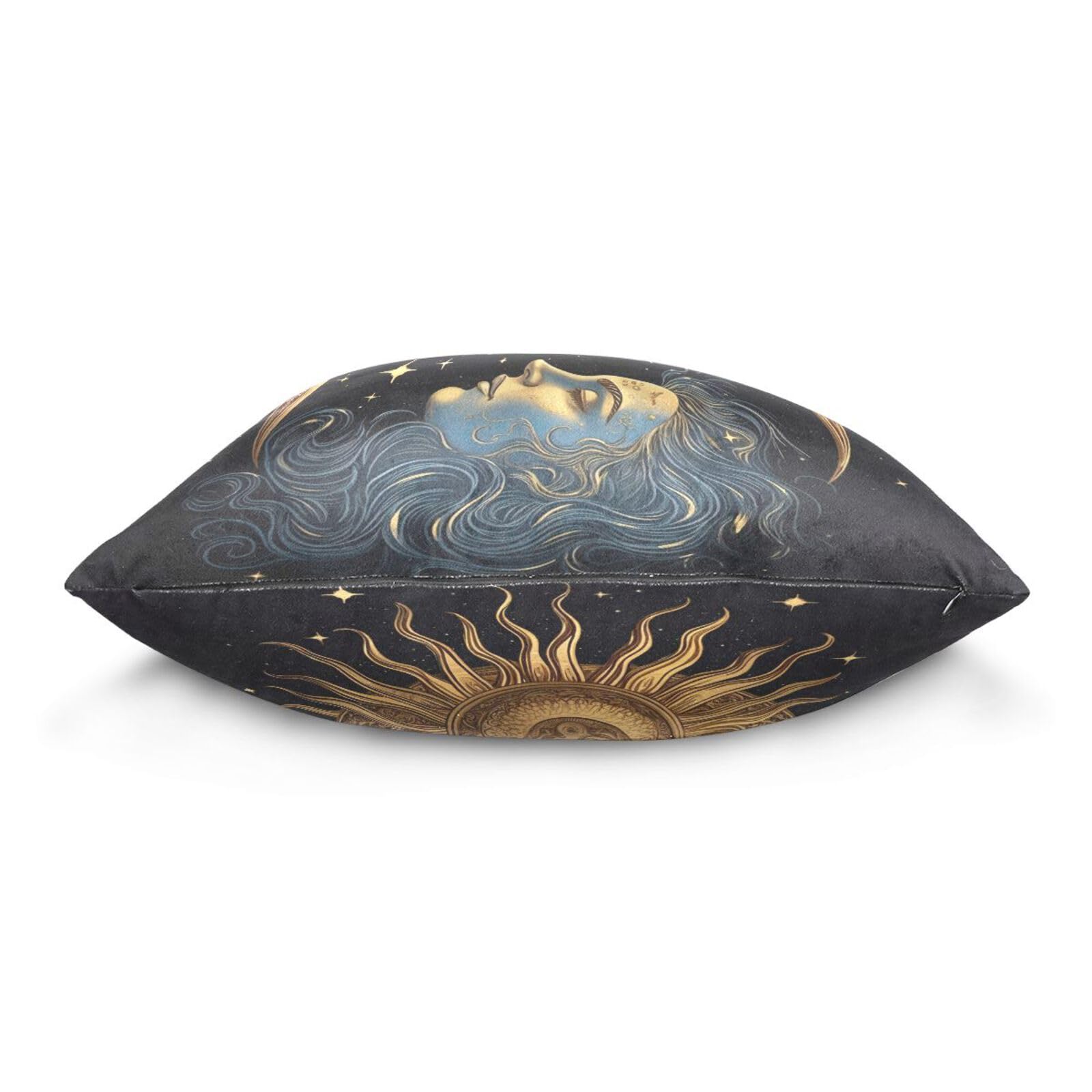 Kigai Sun and Moon Throw Pillow Covers 16 x 16 Inch, Square Decorative Cushion Case for Couch Sofa Car Bedroom Farmhouse Decor