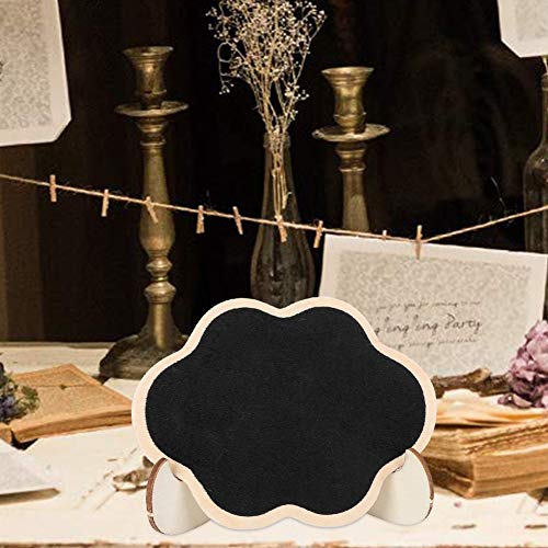 Mini Chalkboard Sign, 10 Pack Wood Mini Chalkboard Signs with Support Easels Wooden Blackboard for Table Numbers Food Signs Message Board