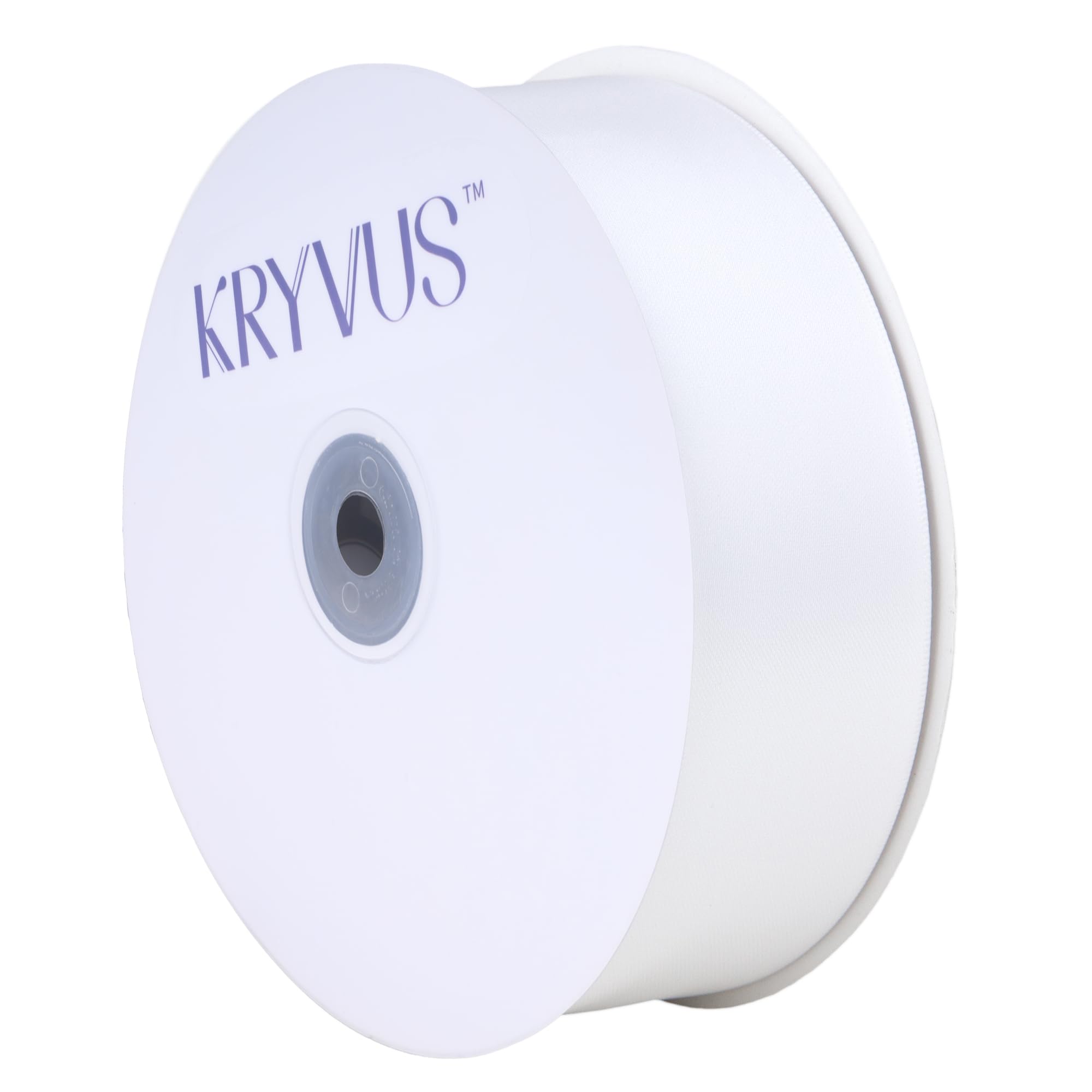 KRYVUS Double Faced 4" White Polyester Satin Ribbon 5 Yards Use for Bows Bouquet,Christmas Gift Wrapping,Floral Arrangement