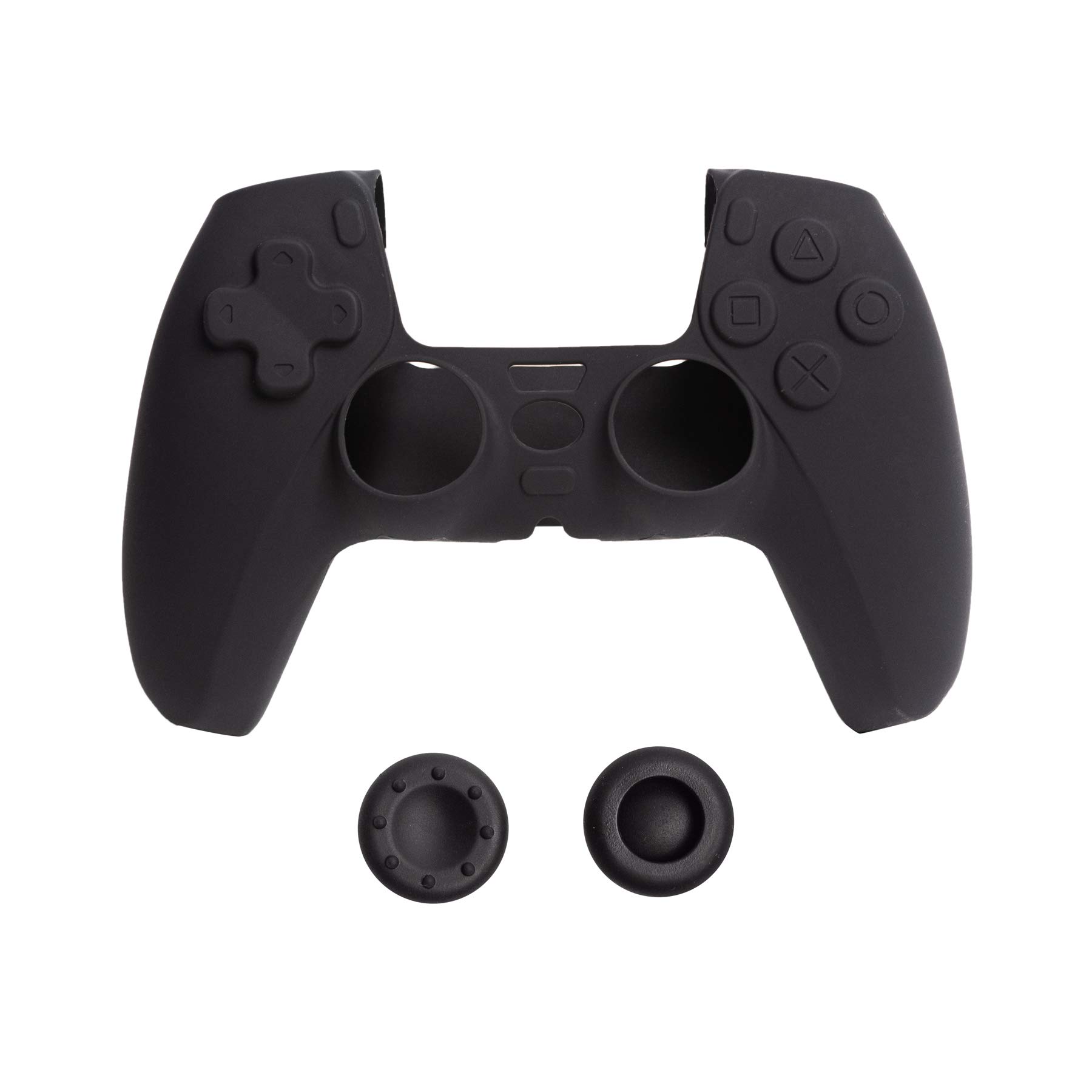 My Genik Controller Skin, Anti-Slip Grip Silicone Cover Protector Case with 2 Thumb Grips Caps for PS5 Black II